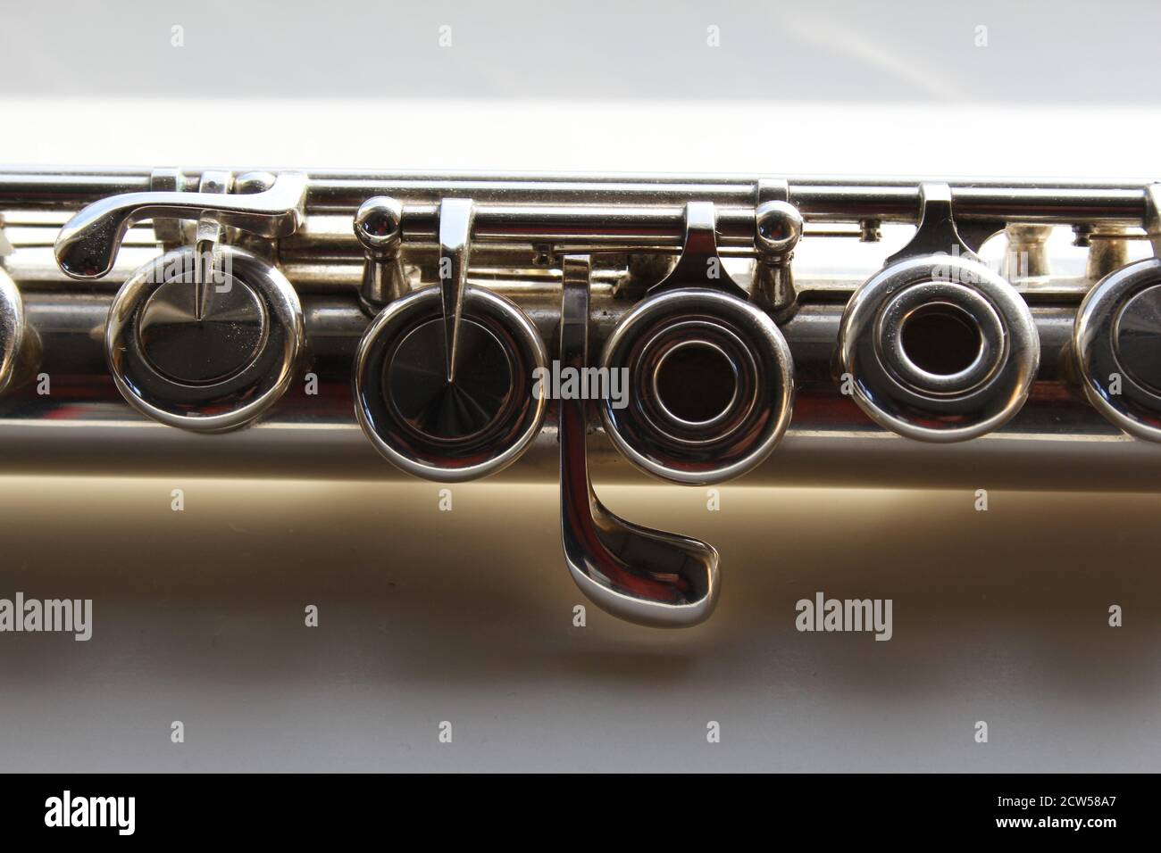 the symmetric middle part of a beautiful silver transverse concert ...