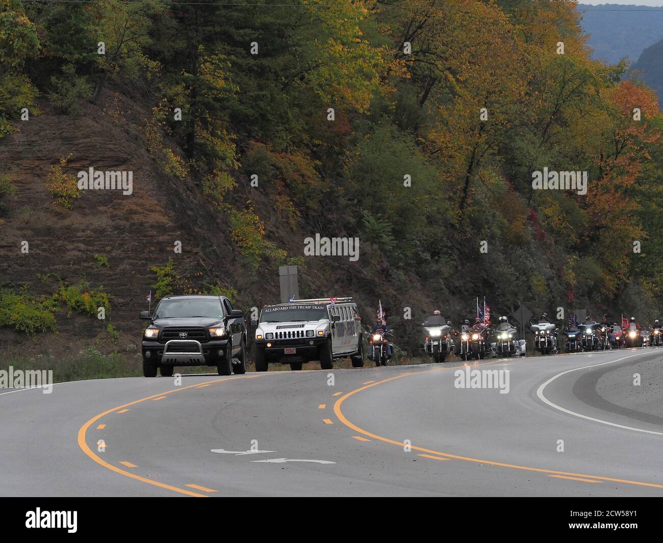Huntingdon, Pennsylvania, USA. 26th Sep, 2020. The Trump Train caravan ...