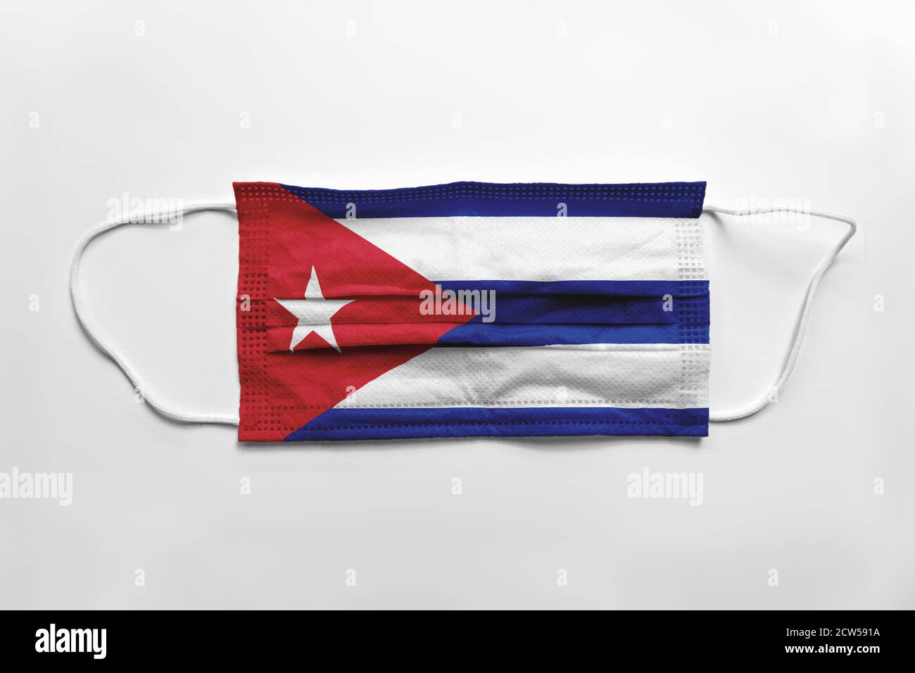 Face mask with Cuba flag printed, on white background, isolated Stock ...
