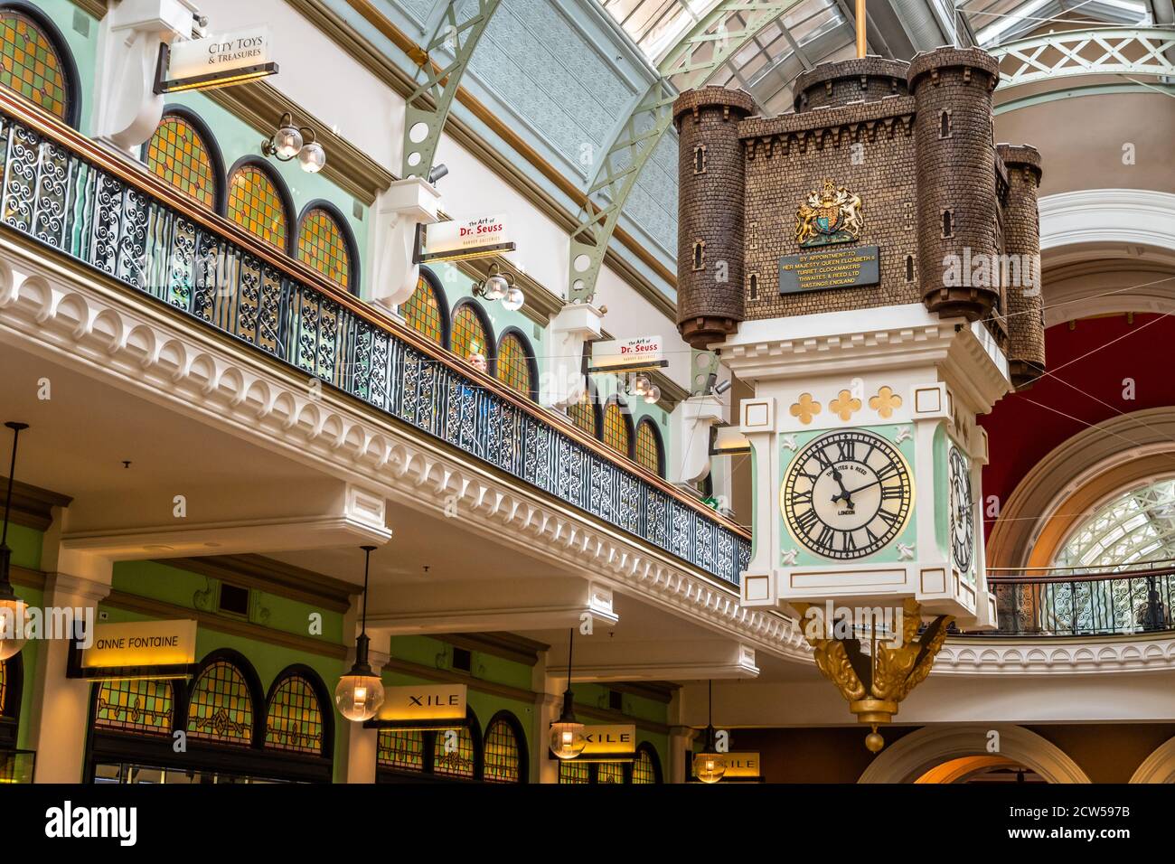 Sydney, Australia - 10 2018: Interior of Queen Victoria Building Stock ...