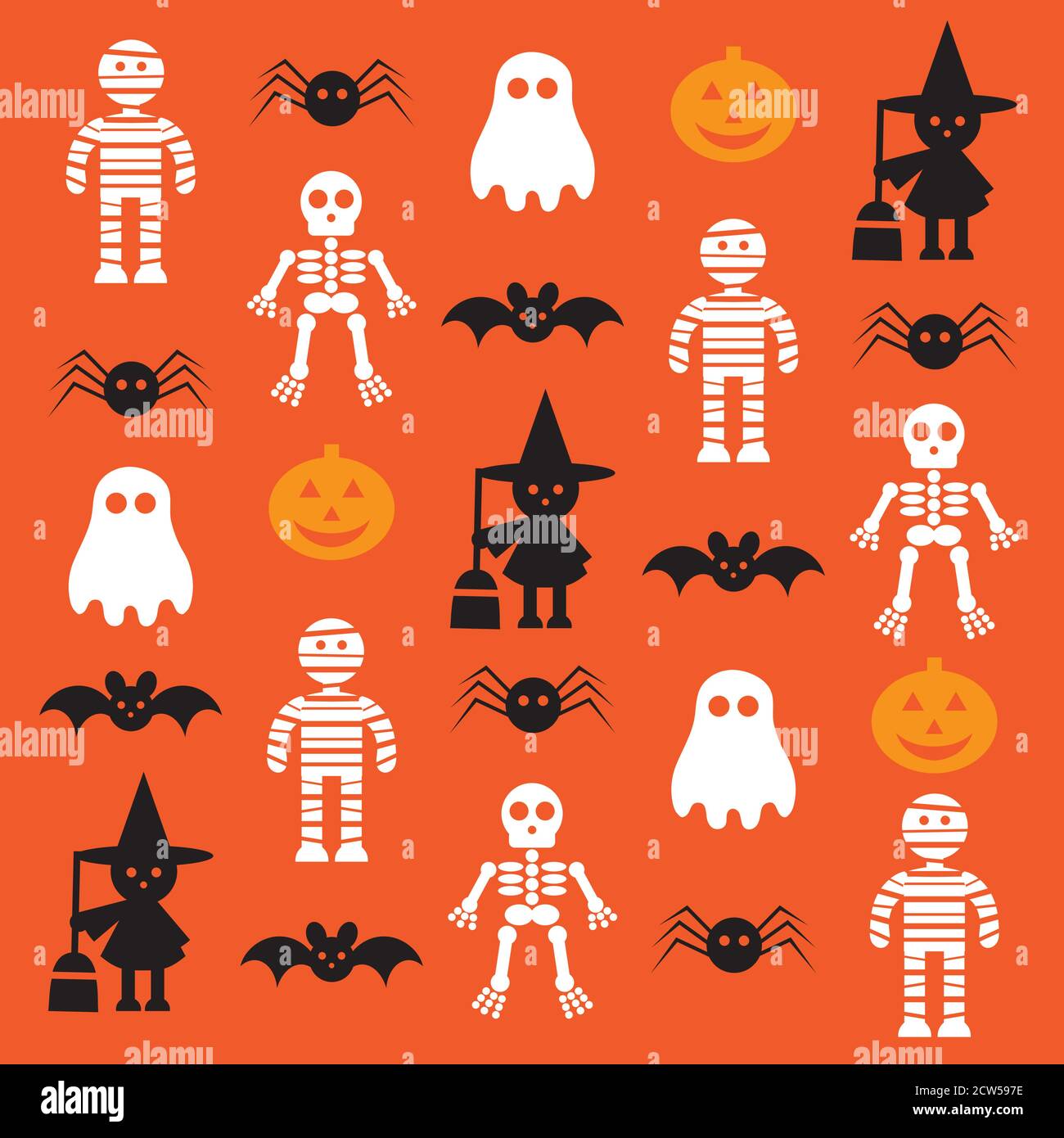 Cartoon style Halloween pattern background Stock Vector Image & Art - Alamy