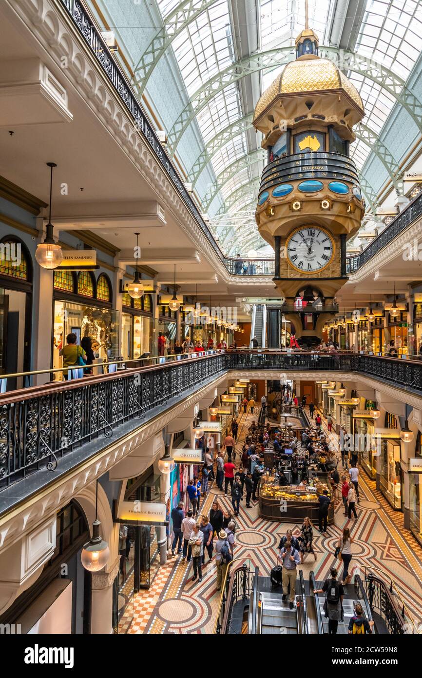 Sydney, Australia - 10 2018: Interior of Queen Victoria Building Stock ...