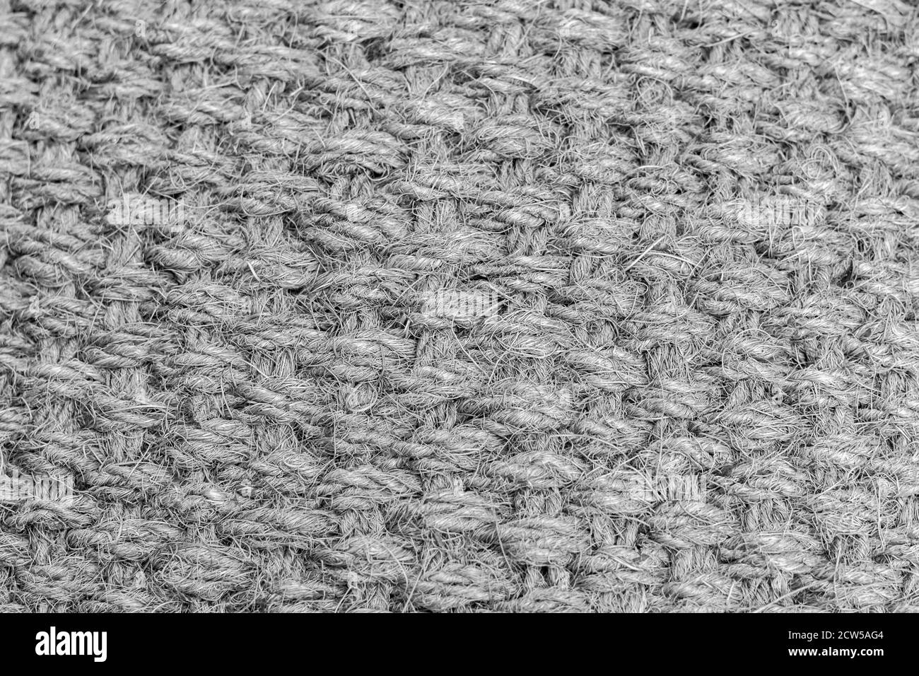 Texture of woven fabric of jute fibers, black-white textured backdrop ...