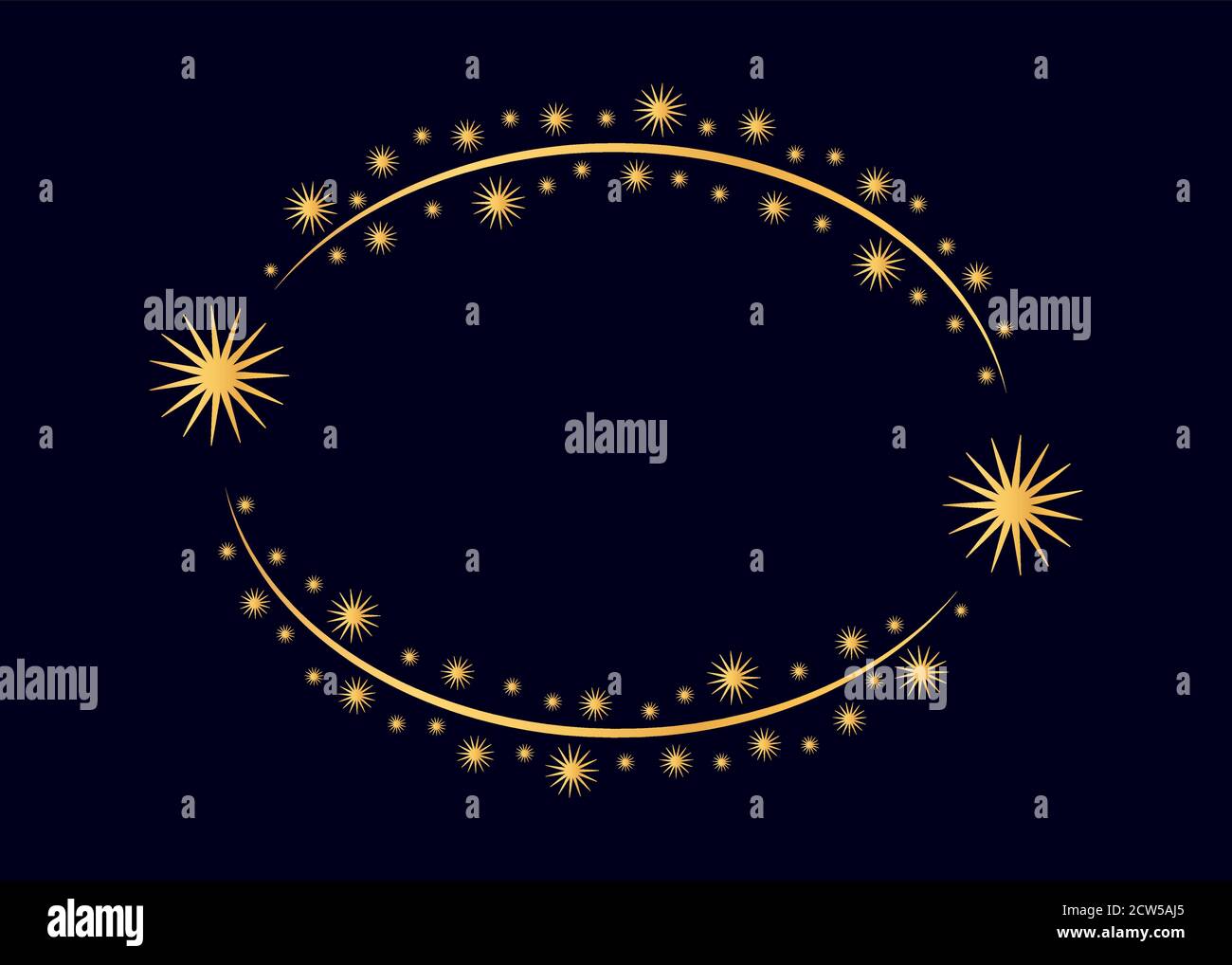Vector golden circle star frame. Wreath for design, logo template ...