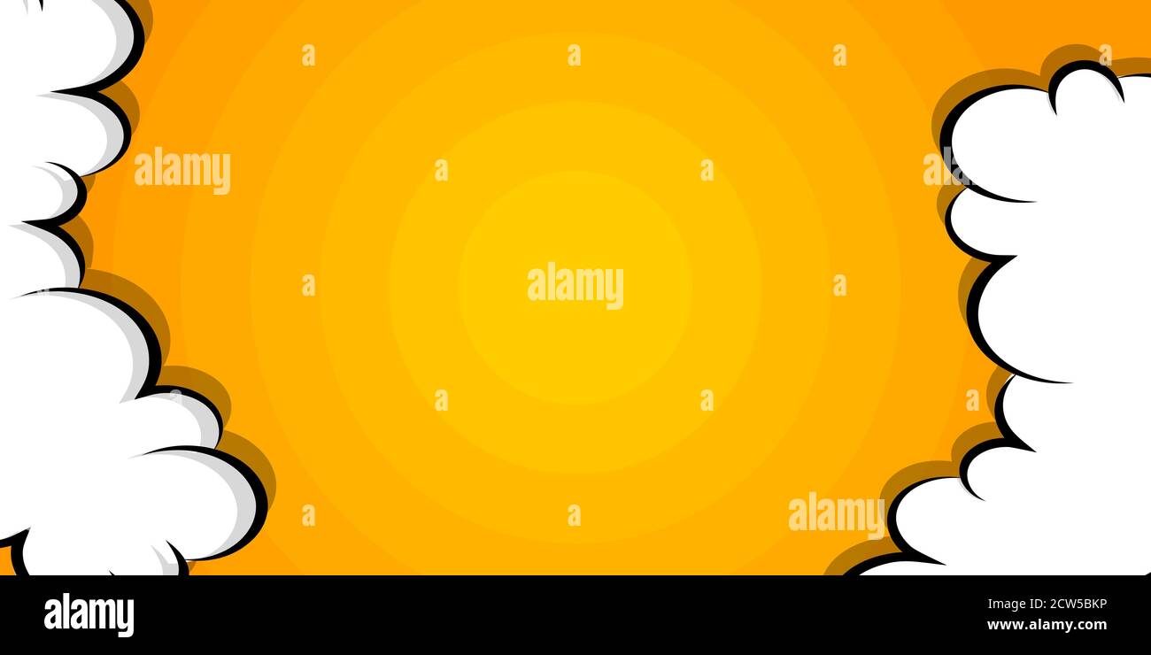 Cartoon puff cloud yellow background for text Stock Vector Image & Art ...