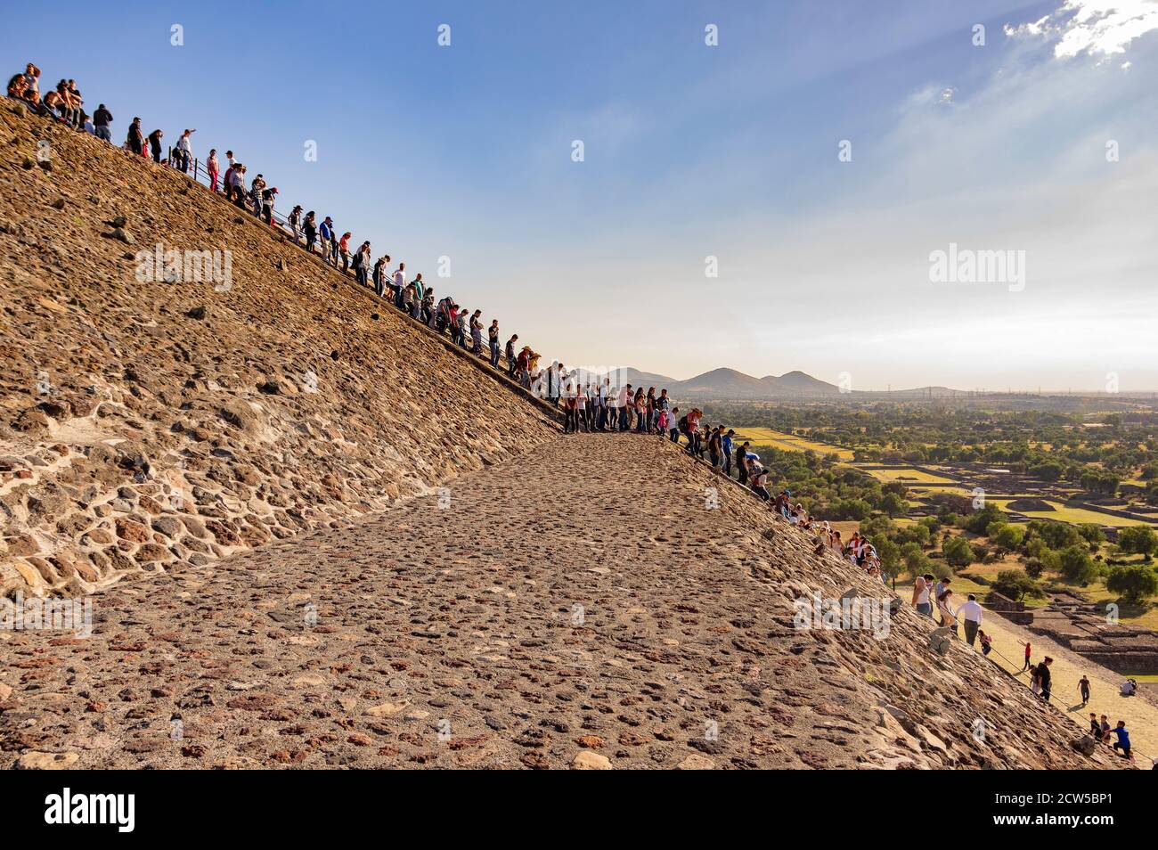 The pyramid of the sun at Teotihuacan, A UNESCO World Heritage site, in ...