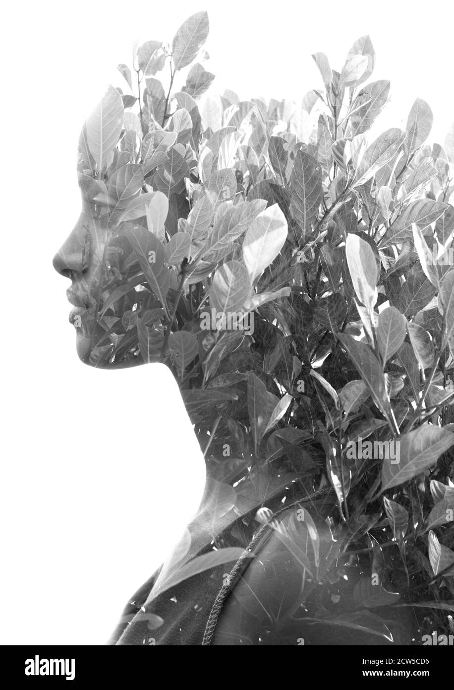 Surreal creative double exposure portrait Stock Photo - Alamy