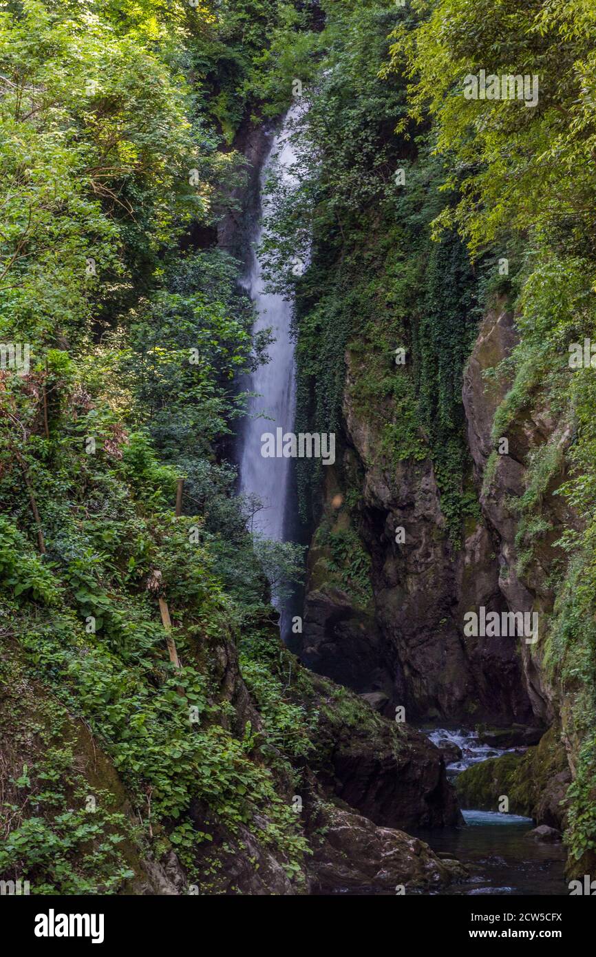 The Nesso waterfall on the Como lake Stock Photo - Alamy