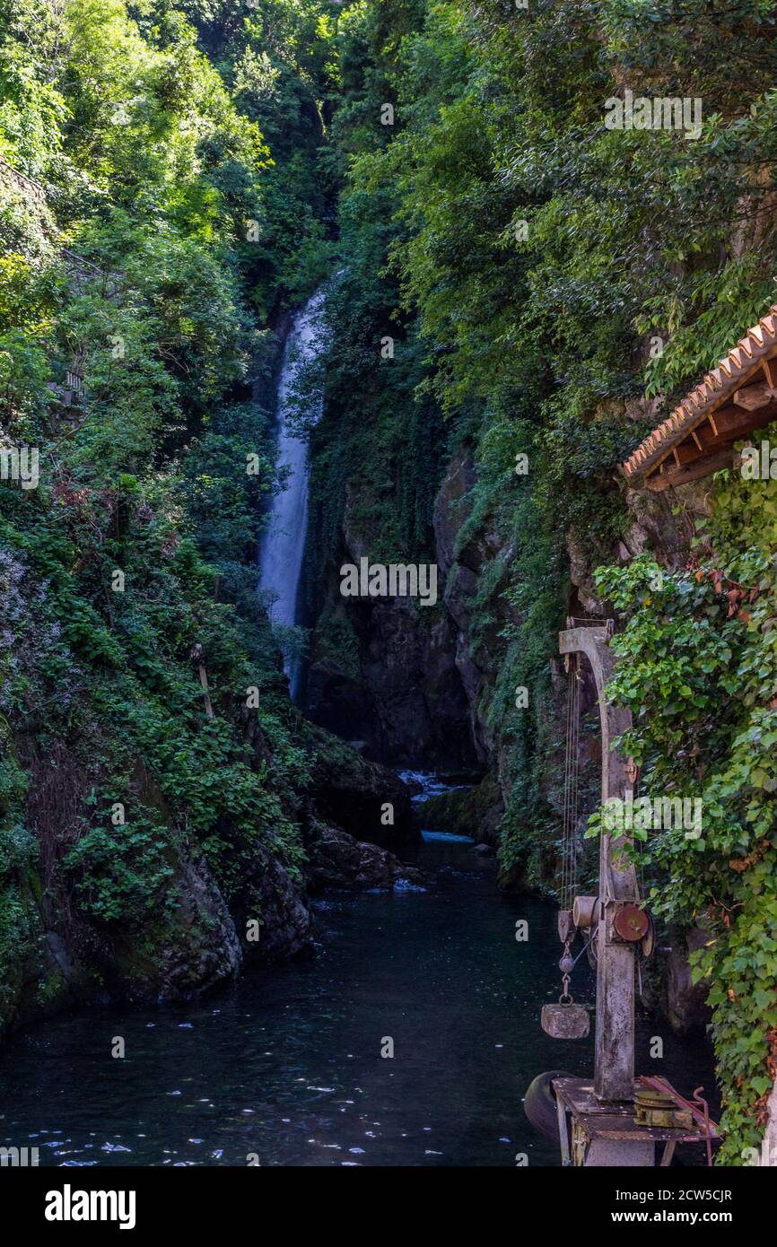 The Nesso waterfall on the Como lake Stock Photo - Alamy