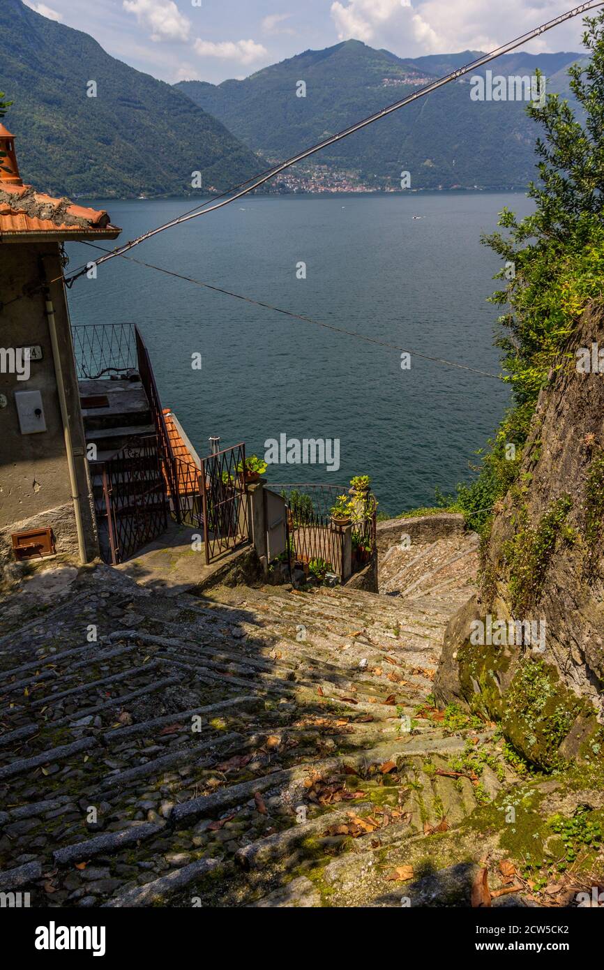 The Nesso waterfall on the Como lake Stock Photo - Alamy