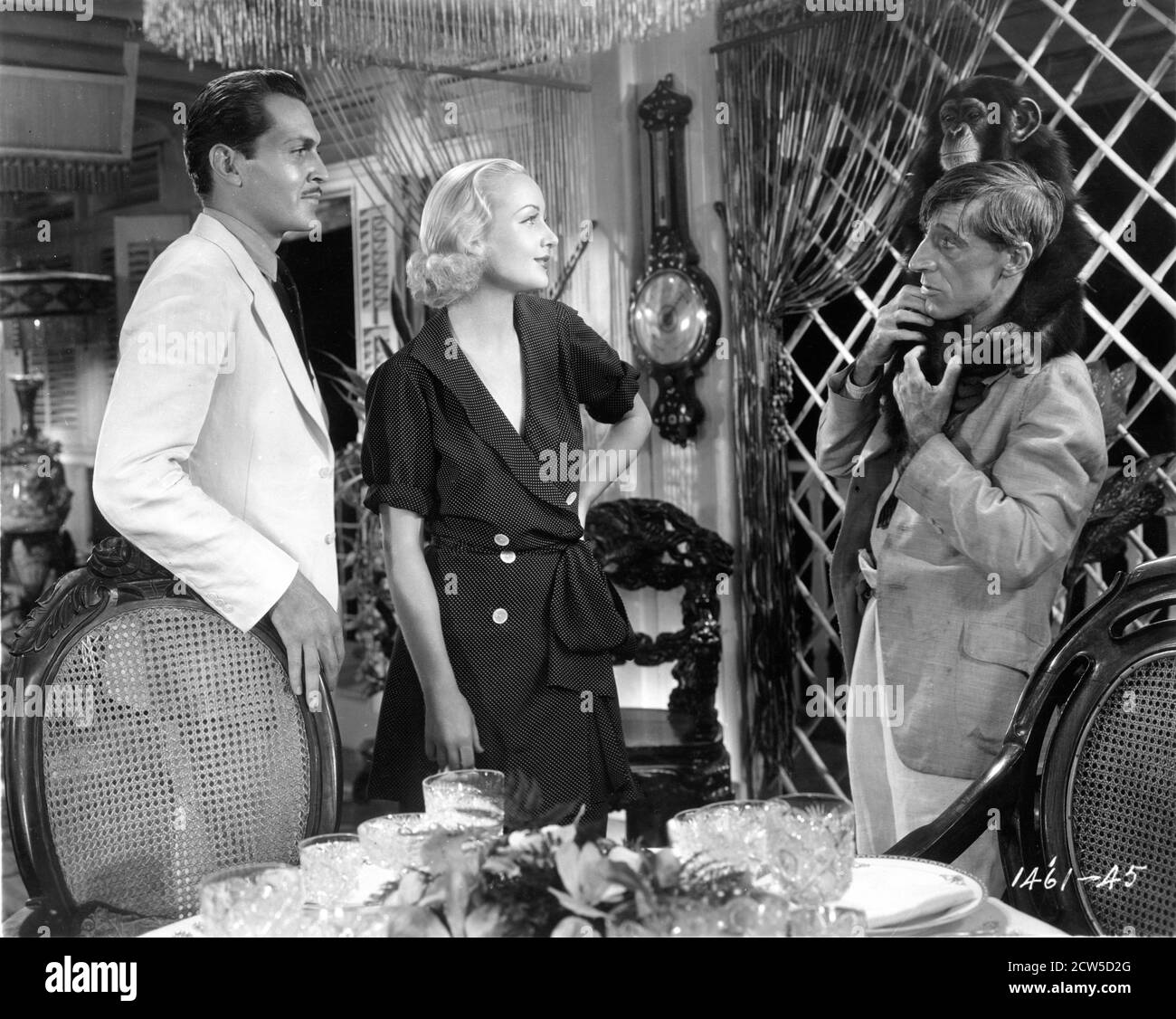 KENT TAYLOR CAROLE LOMBARD and PERCY KILBRIDE with Chimpanzee in WHITE ...