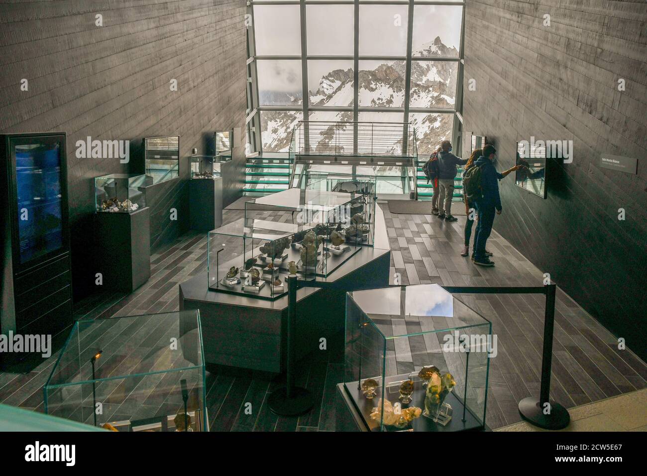 Crystals exhibition inside Pointe Helbronner station of Skyway Monte ...
