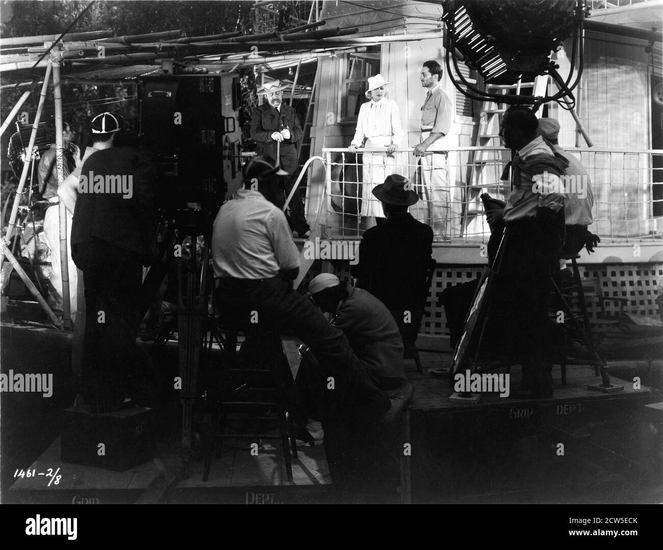 CHARLES LAUGHTON CAROLE LOMBARD and KENT TAYLOR on set candid with ...
