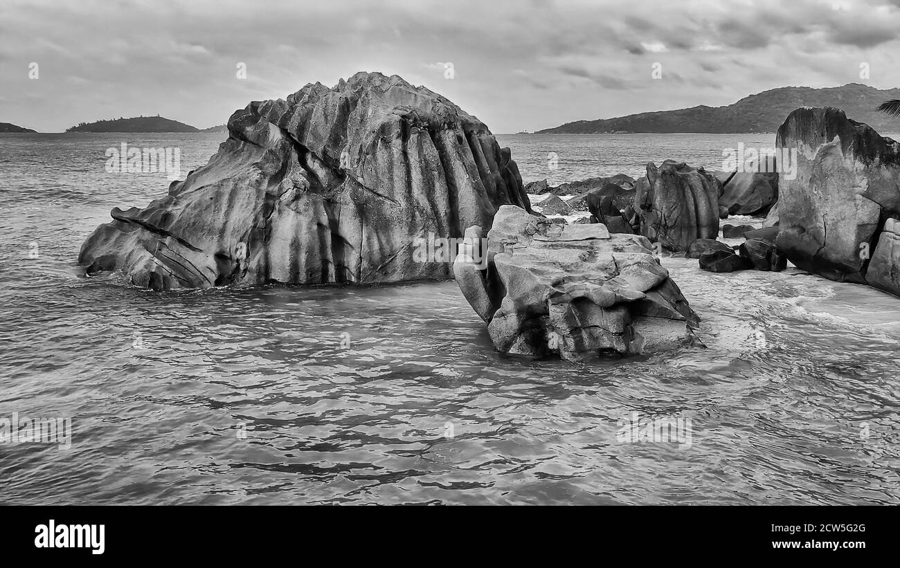 Drone nature paradise resort beach Black and White Stock Photos ...