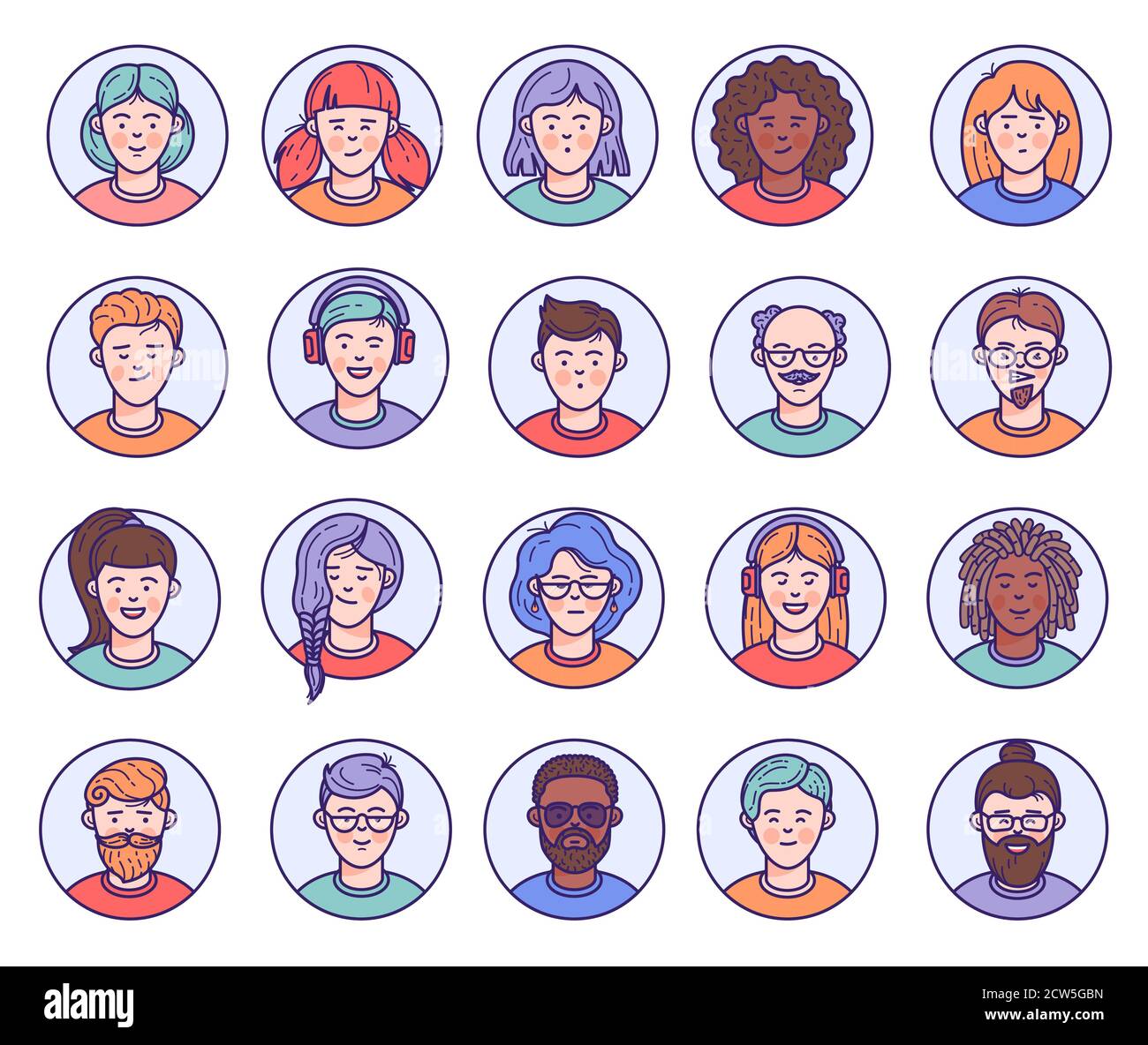 Man black hair beard avatar Cut Out Stock Images & Pictures - Alamy