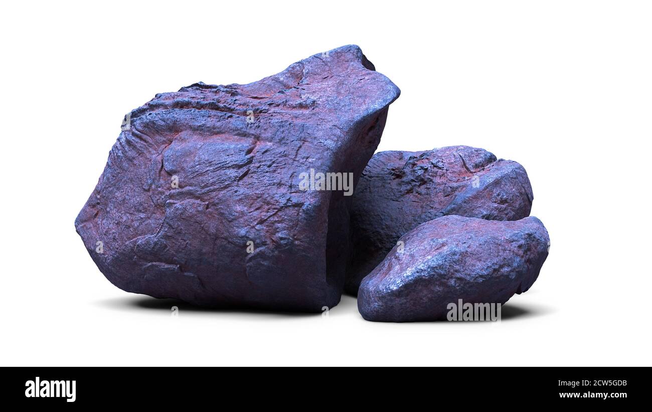 group of rocks isolated with shadow on white background Stock Photo - Alamy