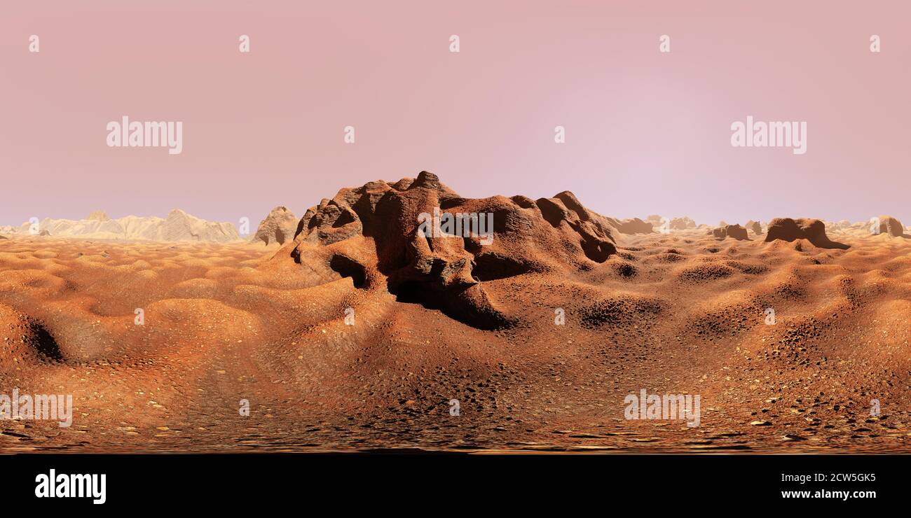 landscape of planet Mars, 8K HDRI map, spherical panorama background ...