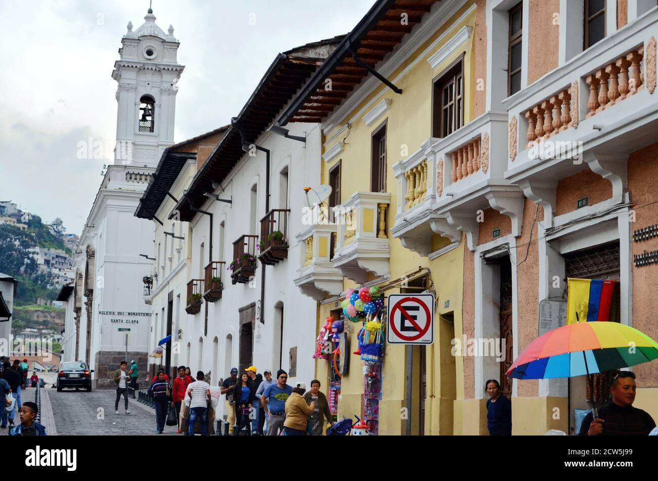 Quito, Ecuador - Street by Santa Clara Monastery Stock Photo - Alamy