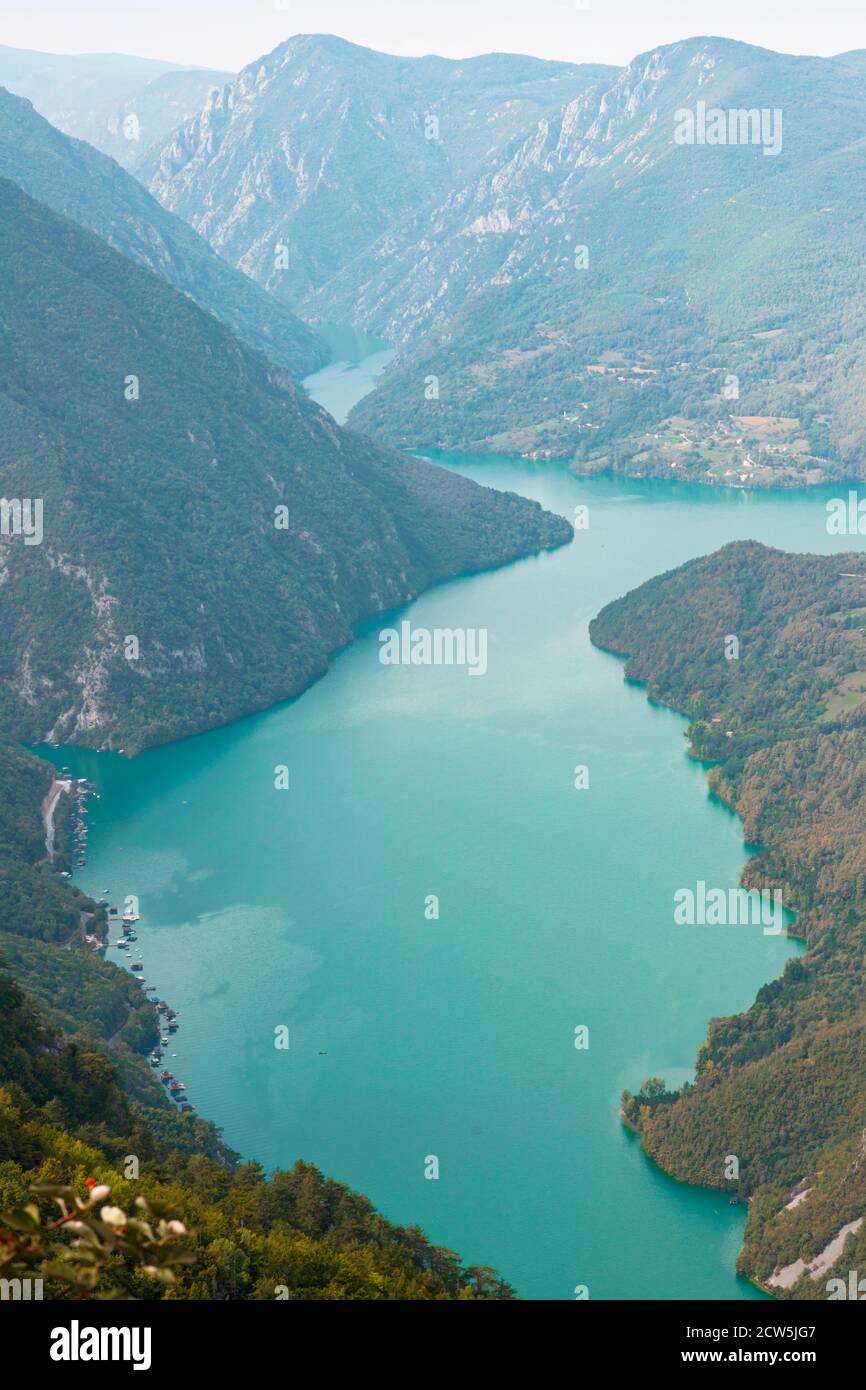 Tara National Park, Serbia. Viewpoint Banjska Stena. View at Drina ...