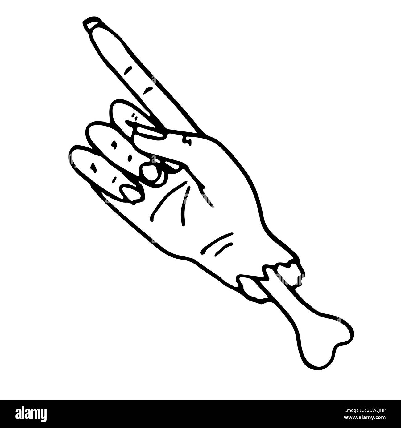 Hand evil zombie line Black and White Stock Photos & Images - Alamy