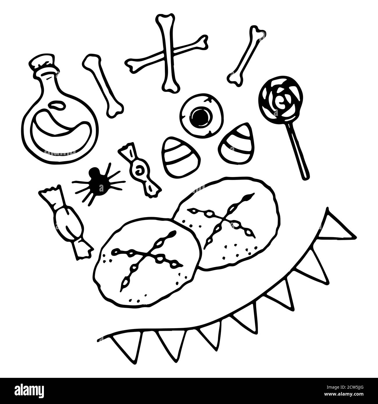 Halloween Candy Clip Art Black And White