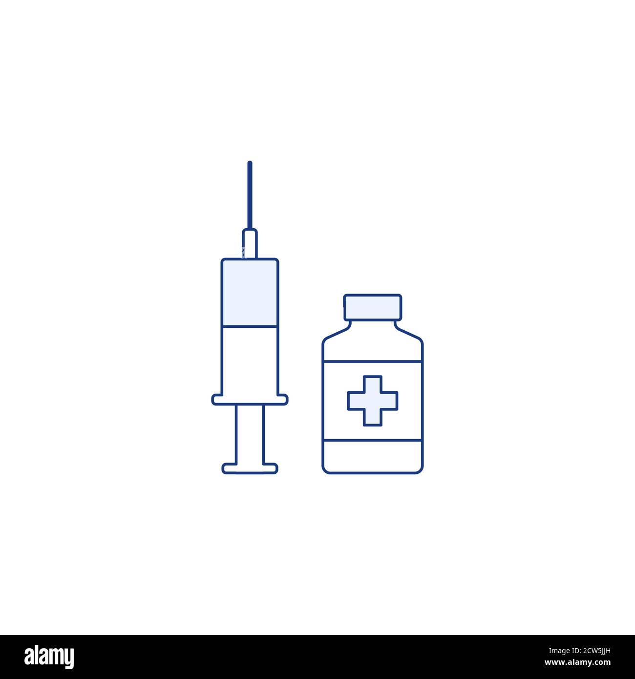 Vaccination isolated line icon. Outline vaccine Stock Vector Image ...