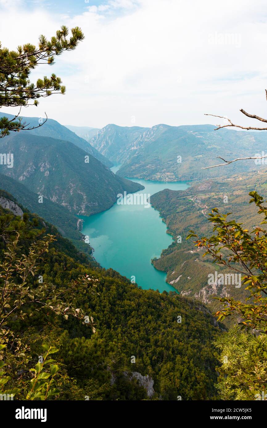 Tara National Park, Serbia. Viewpoint Banjska Stena. View at Drina ...