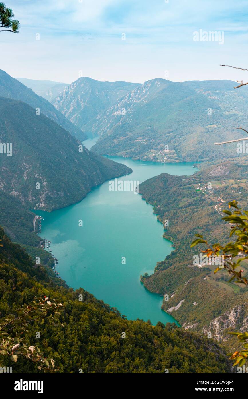 Tara National Park, Serbia. Viewpoint Banjska Stena. View at Drina ...