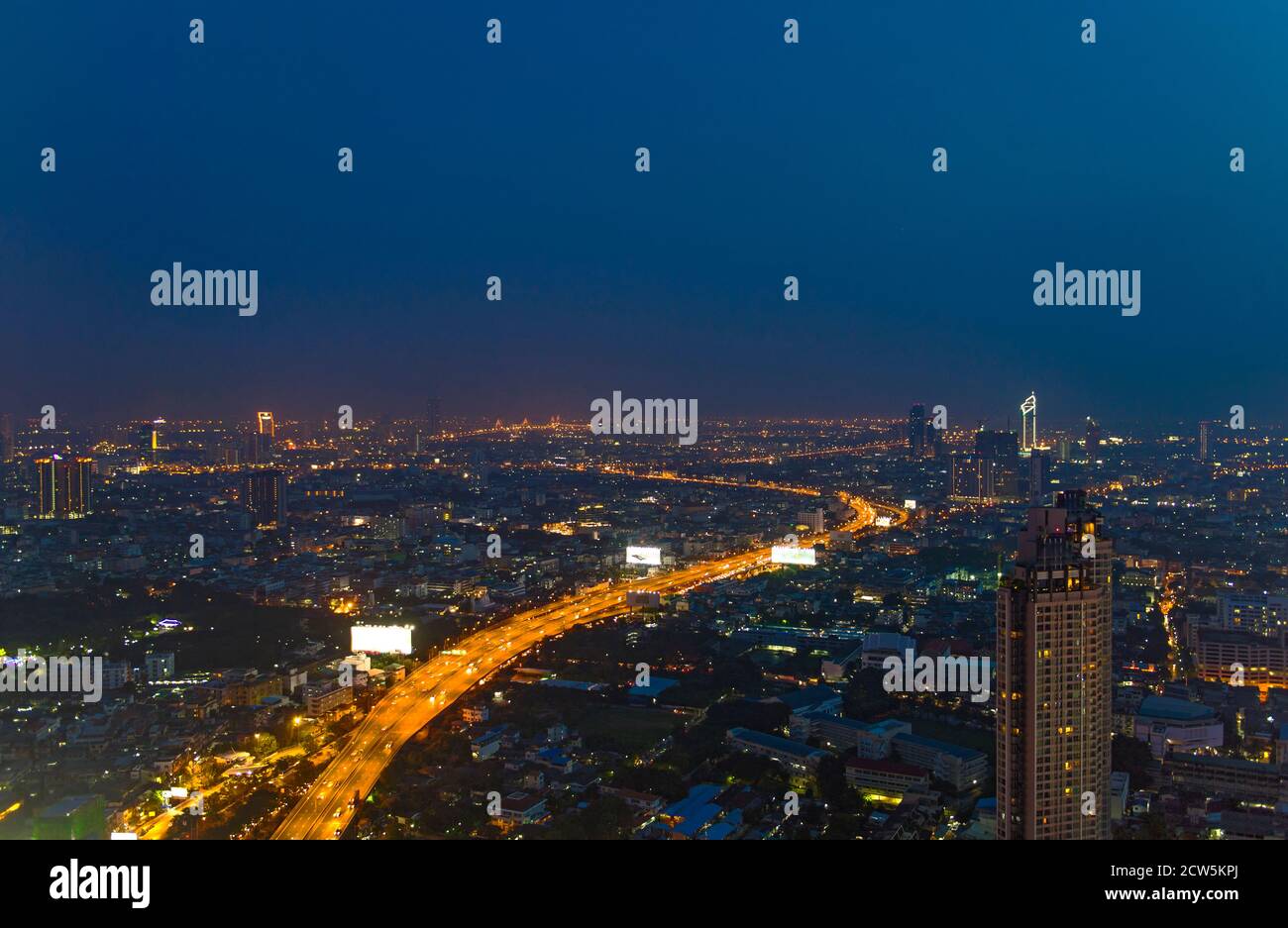 overview of Bangkok at dusk Stock Photo - Alamy