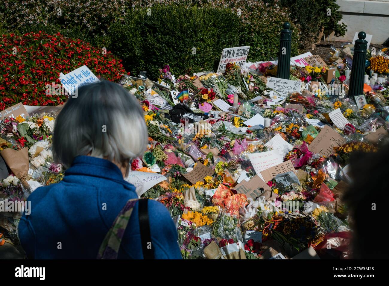 Memorial for Ruth Bader Ginsburg outside the Supreme Court Stock Photo ...