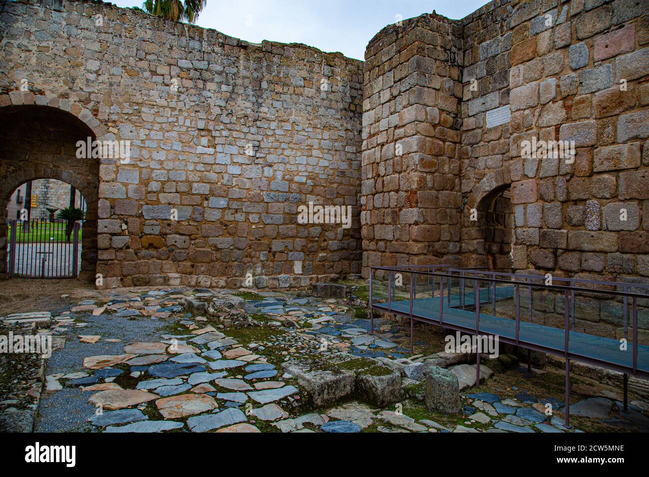 Entrance to the monumental complex of the medieval defensive wall Stock ...