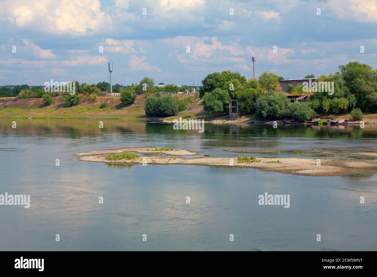 small green island on the river Stock Photo - Alamy