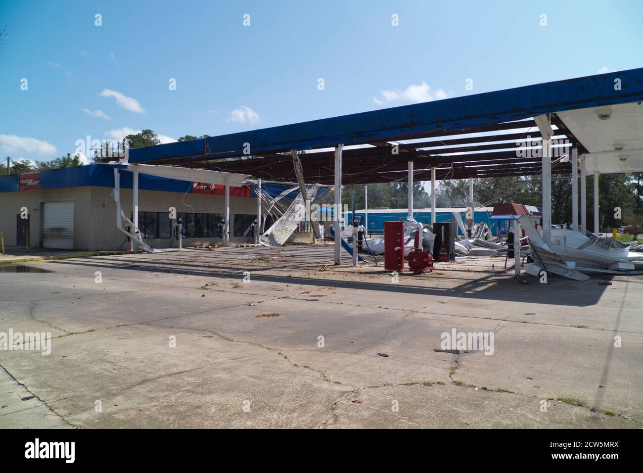 Gas station shut down after Hurricane Sally in Foley, Alabama, USA ...