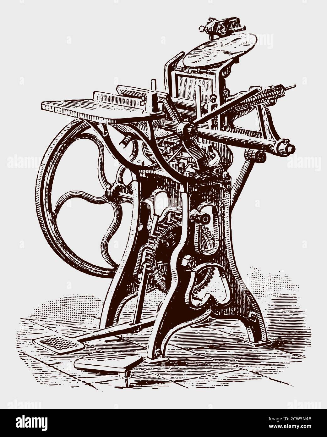 Printing press antique Stock Vector Images - Alamy