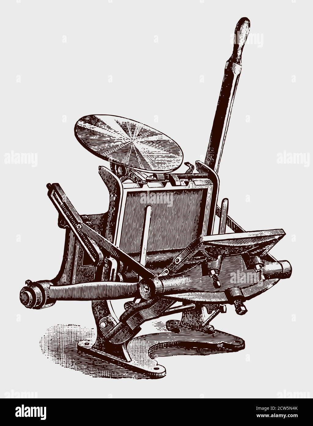 Hand operated printing press Stock Vector Images - Alamy