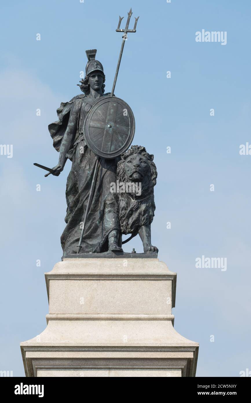 Britannia with lion hi-res stock photography and images - Alamy