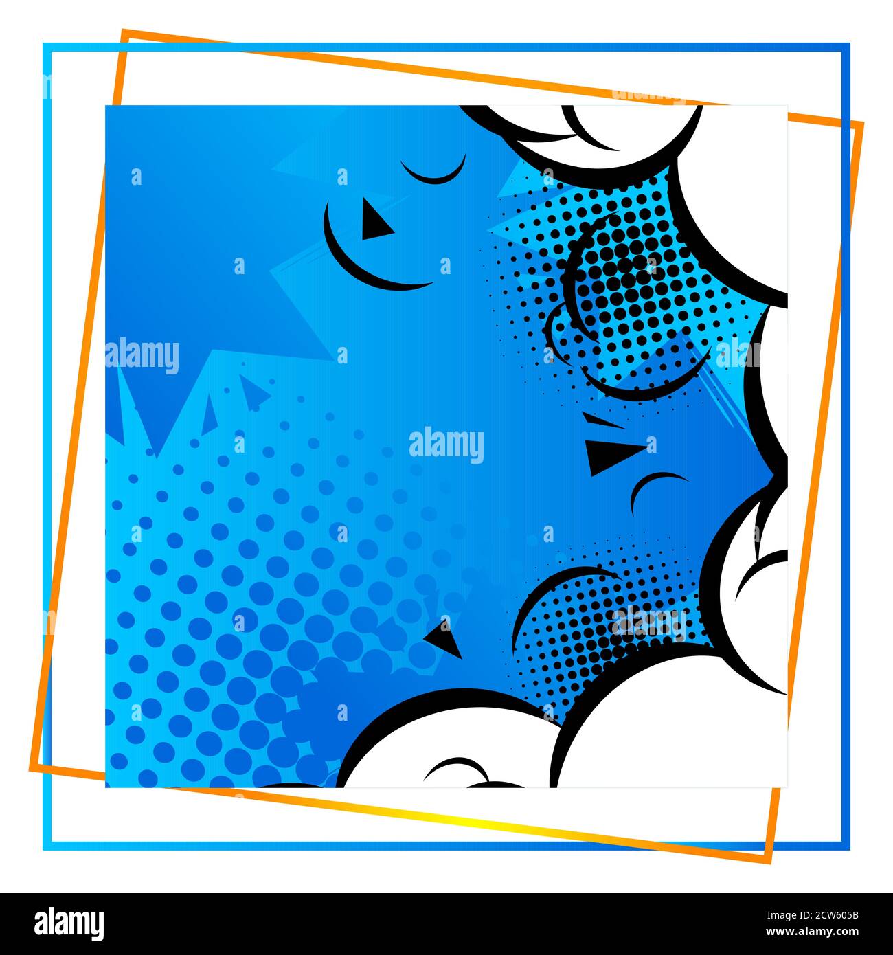 Cartoon design colored background with frame. Comic book illustration ...