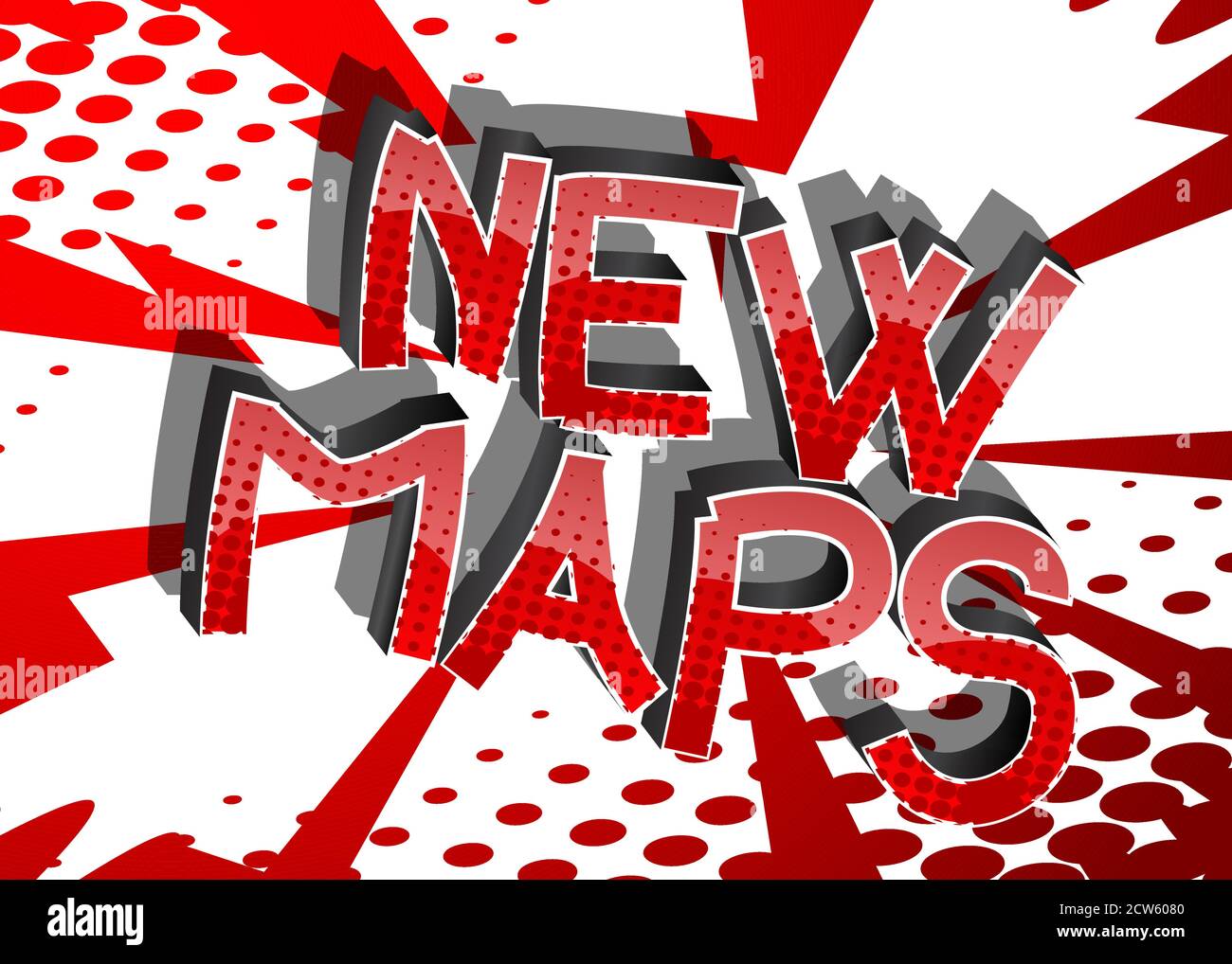 New Maps Comic book style cartoon words on abstract comics background ...