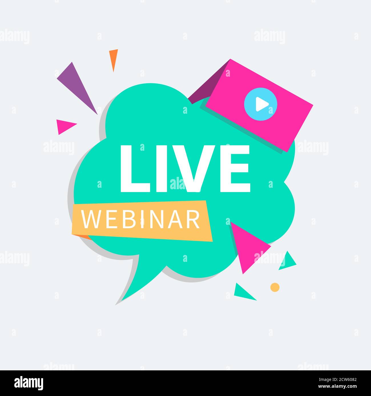 Live Webinar Button, icon, emblem label gradient Vector illustration ...