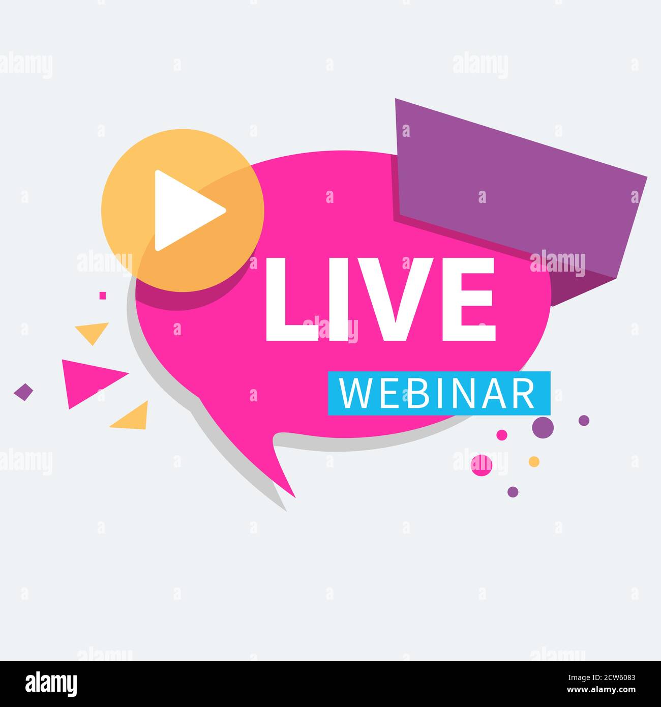 Live Webinar Button, icon, emblem label gradient Vector illustration ...