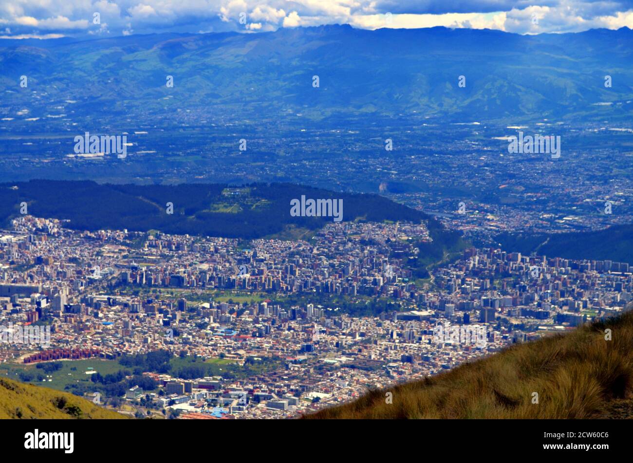 Quito, Ecuador - Panoramic View of Quito from Atop TelefériQo Stock ...