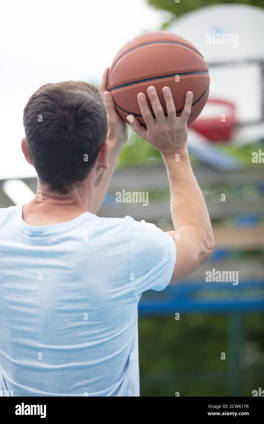 African american player throwing basketball hi-res stock photography ...