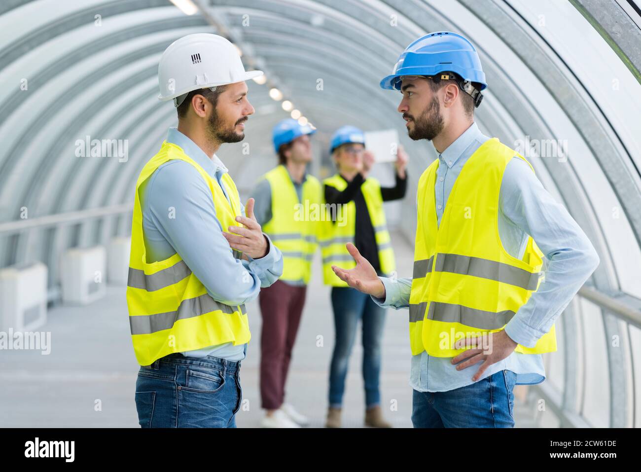 group of civil engineering students visiting a site Stock Photo - Alamy