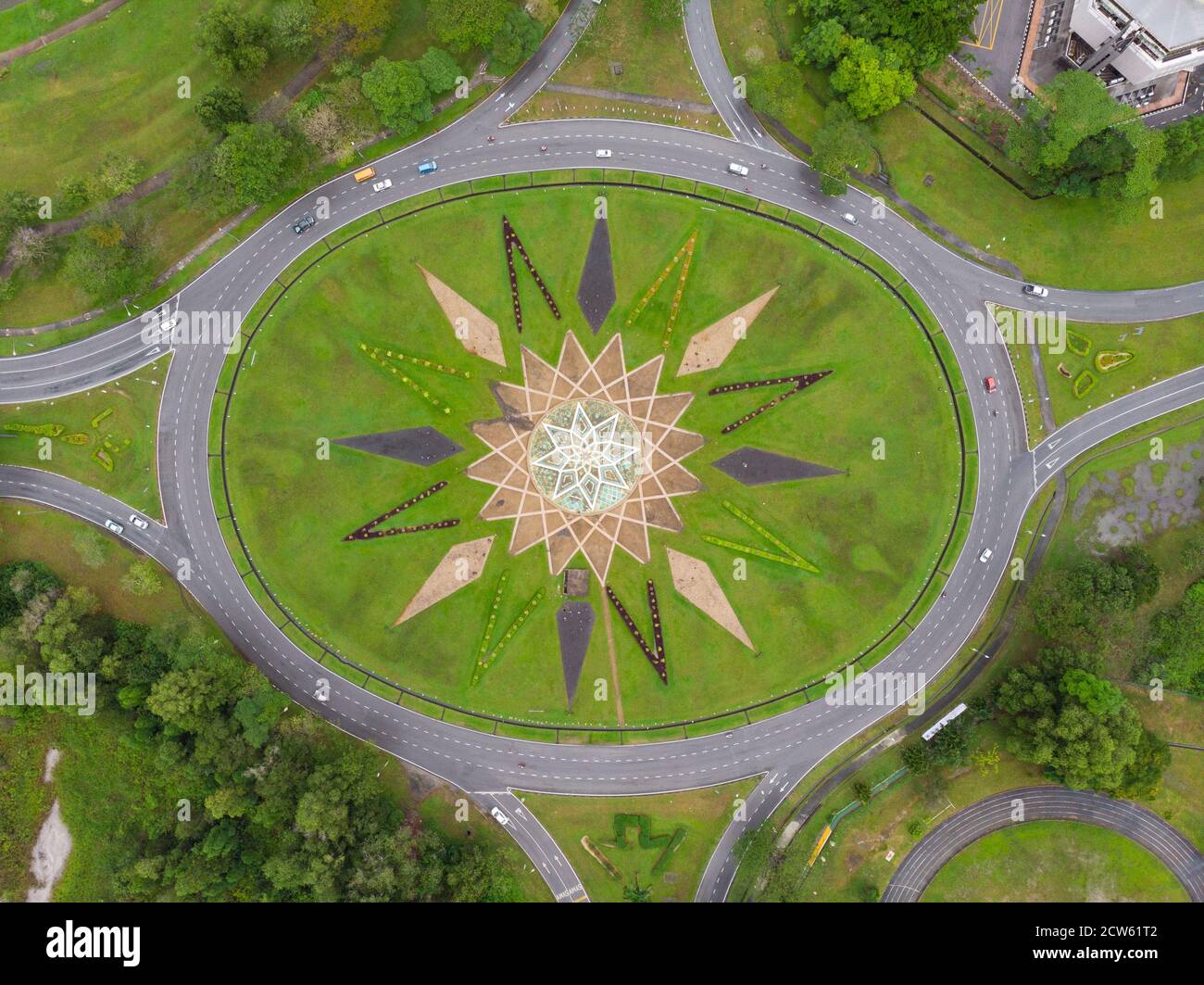 Aerial view of Petrajaya, Kuching which locate the Masjid Jamek and ...