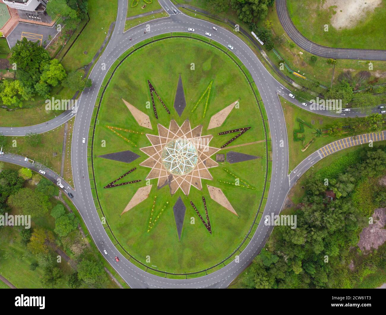 Aerial view of Petrajaya, Kuching which locate the Masjid Jamek and ...