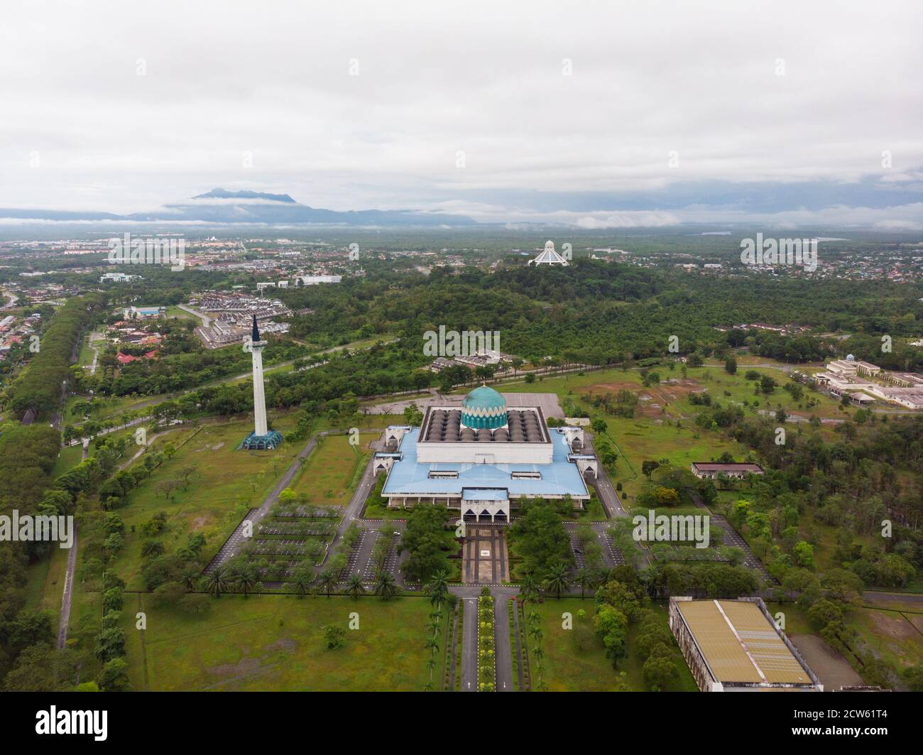 Aerial view of Petrajaya, Kuching which locate the Masjid Jamek and ...