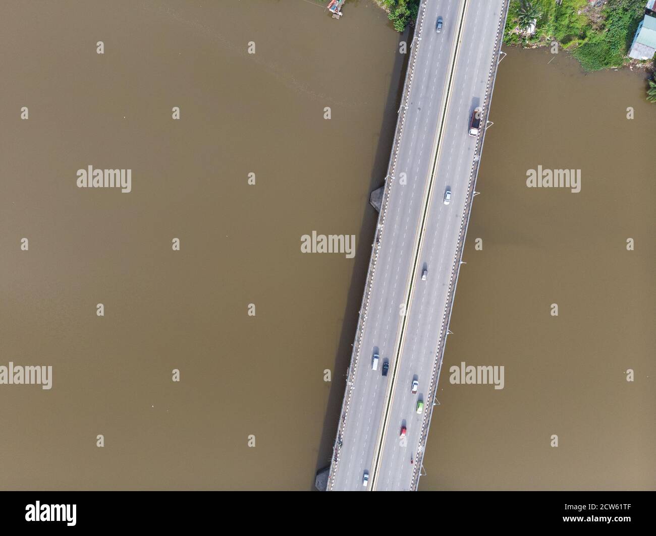 Aerial view of Petrajaya, Kuching which locate the Masjid Jamek and ...