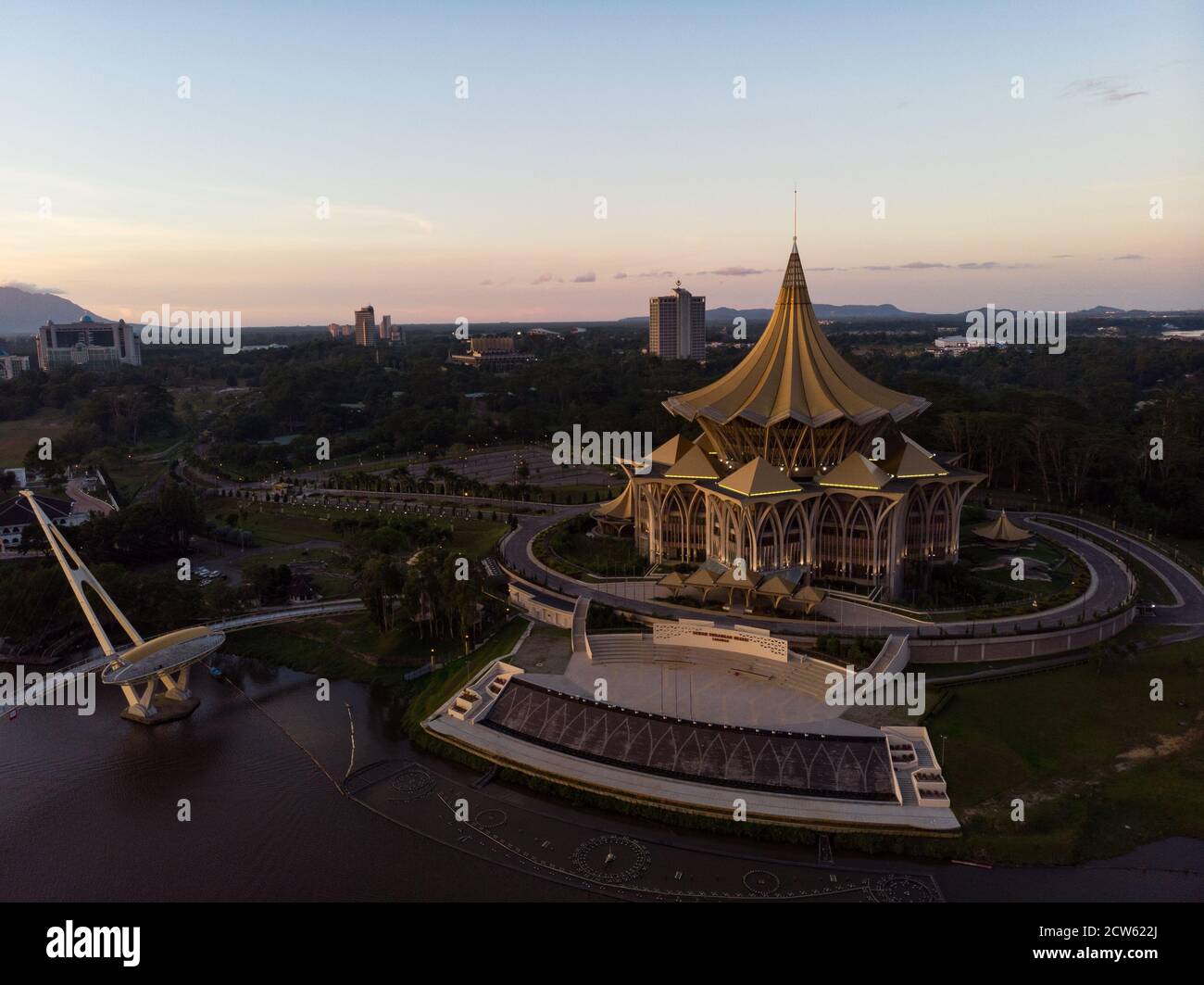scenic aerial view of Dewan Undangan Negeri Sarawak Stock Photo - Alamy