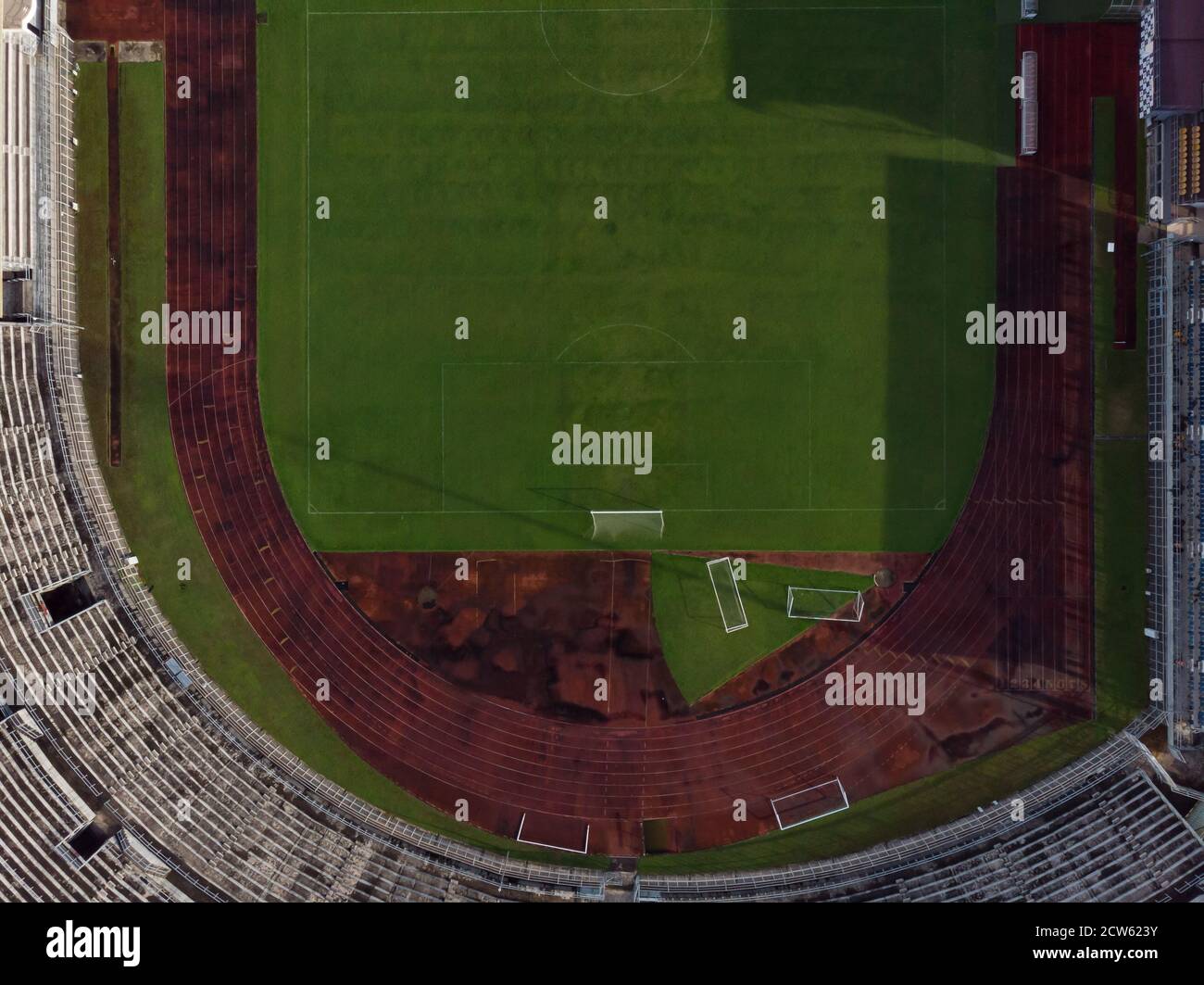 Top Down aerial view of a football or soccer field Stock Photo - Alamy