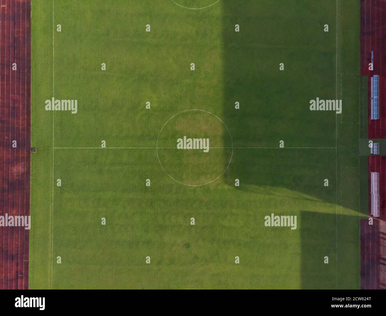 Top Down aerial view of a football or soccer field Stock Photo - Alamy